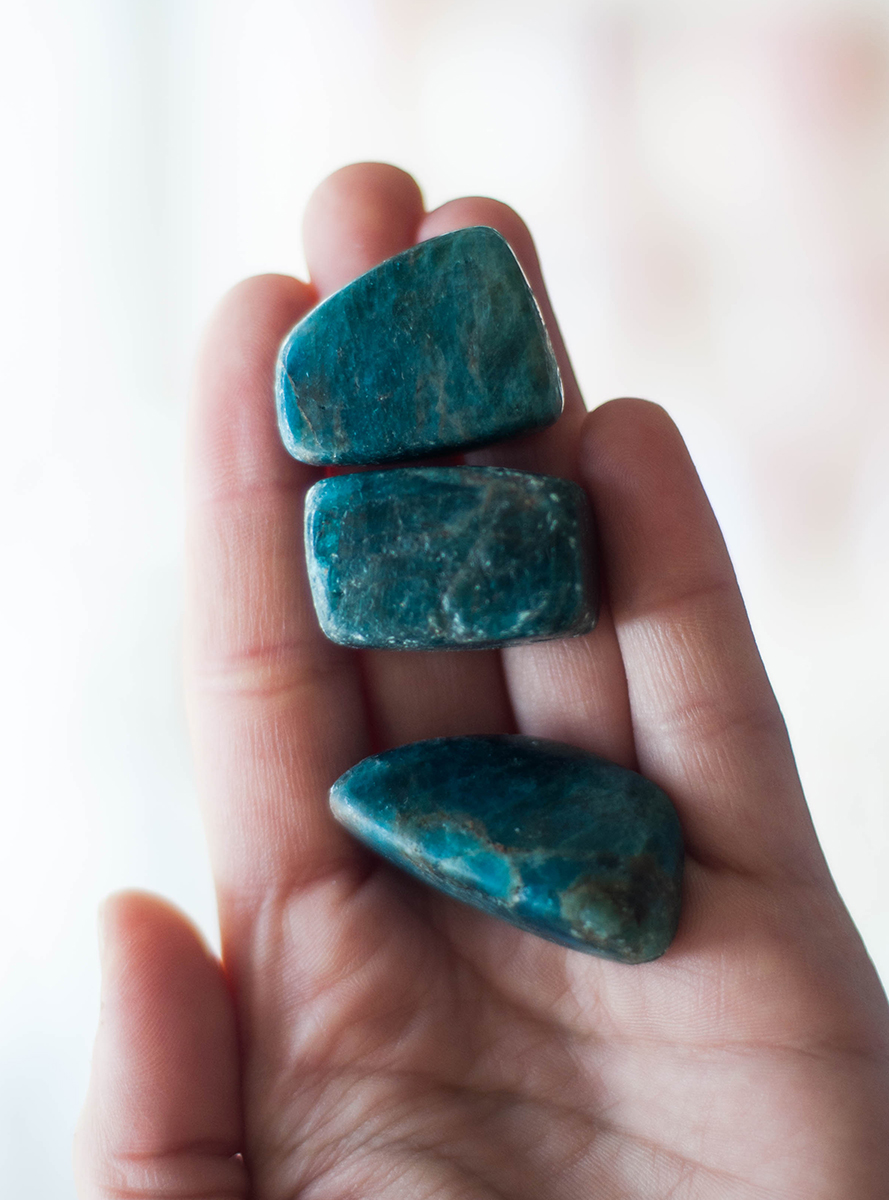Tumbled Blue Apatite | Tumbled Small Crystals | Village Rock Shop